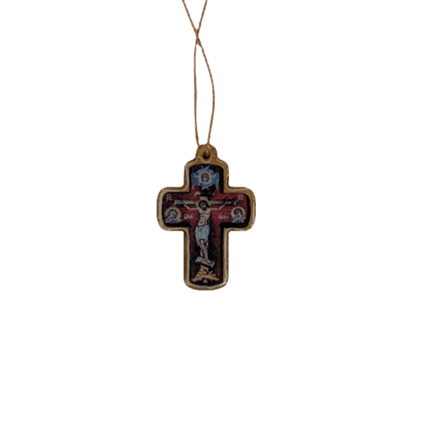 Orthodox wooden cross with crucified Jesus Christ – portable symbol of ...
