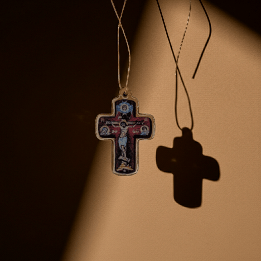 Orthodox wooden cross with crucified Jesus Christ – portable symbol of ...